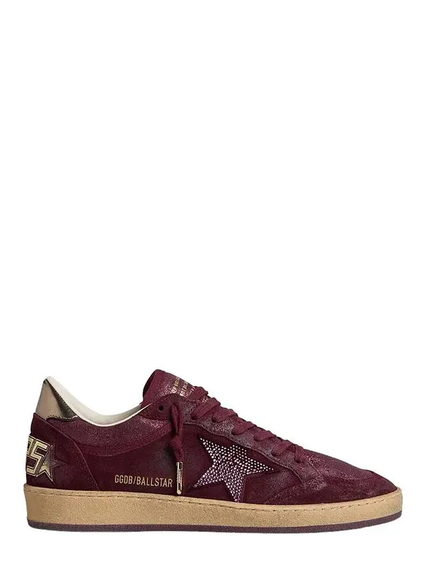 GOLDEN GOOSE Ballstar Suede Sneakers - Black Cherry