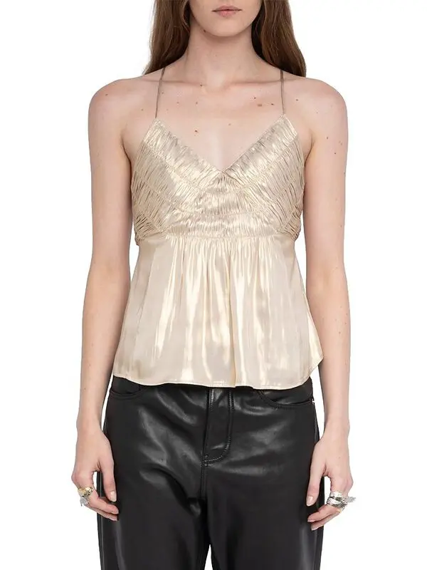 Zadig&Voltaire Cayonne Satin Top - Gold