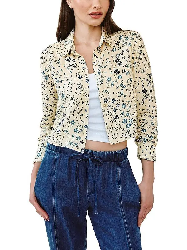 Bella Dahl Long Sleeve Crop Shirt - Golden Meadow