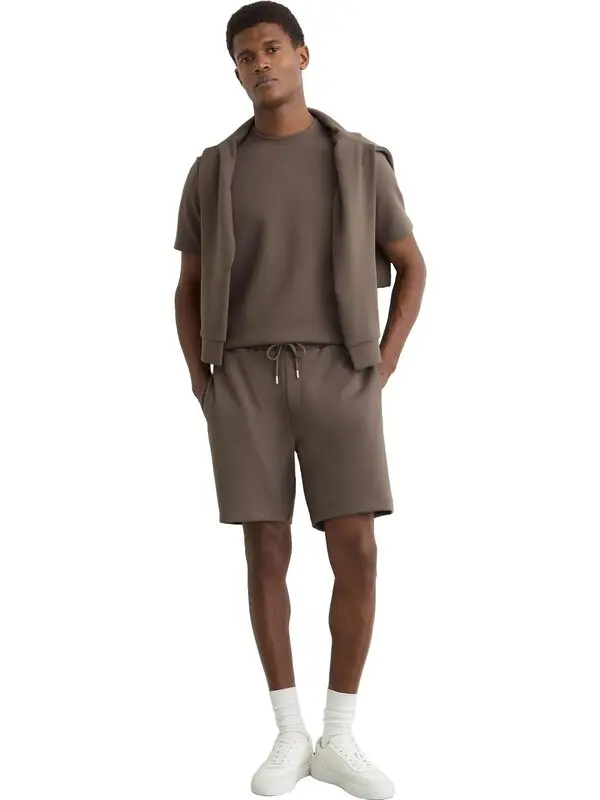 REISS Interlock Drawstring Shorts - Light Brown
