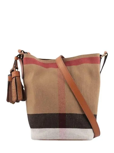 Burberry Susanna Canvas Check Bucket Bag - Archive Beige/brown