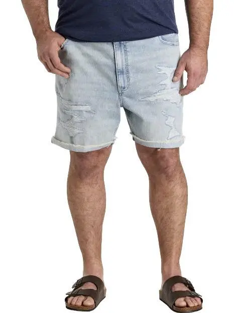 TRUE NATION BY DXL Big & Tall Athletic-fit Denim Shorts - Salty Tides