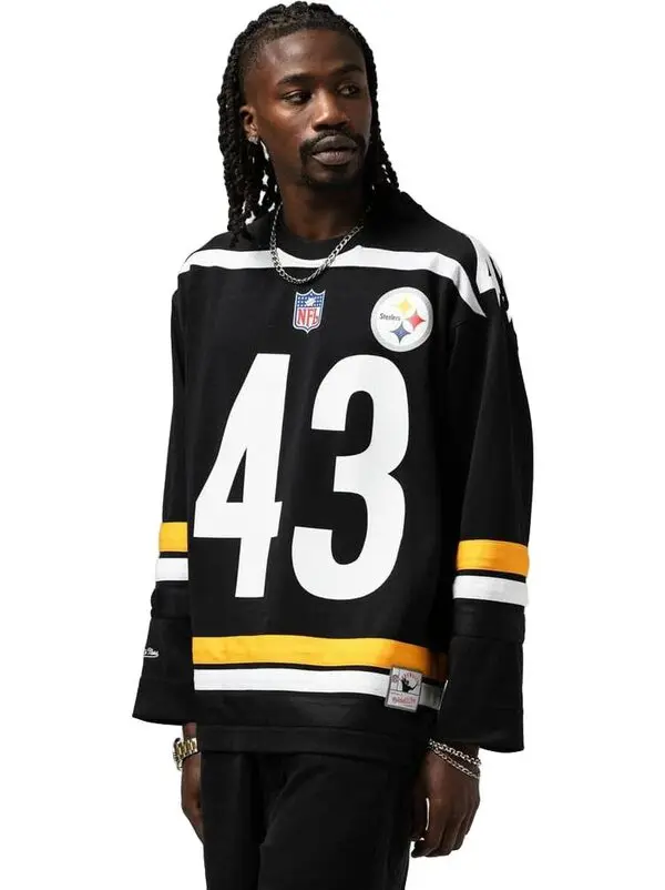 Mitchell & Ness Troy Polamalu Pittsburgh Steelers Maxxed Out Fashion Hockey Jersey - Black