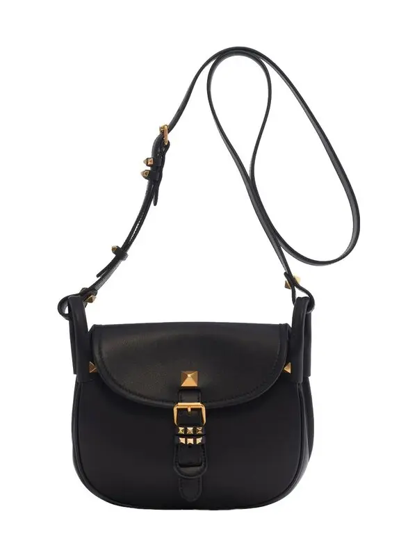 Valentino Garavani Flaneuse Leather Shoulder Bag - Black