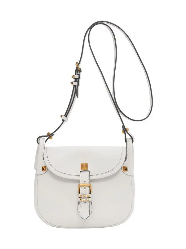 Valentino Garavani Flaneuse Leather Shoulder Bag - White