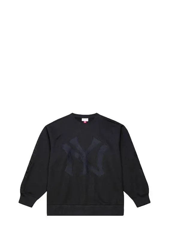 Mitchell & Ness New York Yankees Phantom Fleece Crewneck Sweatshirt - Black