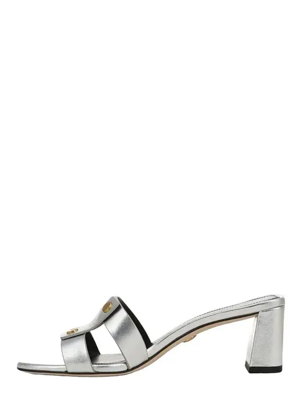 Veronica Beard 55mm Via Metallic Sandals - Silver
