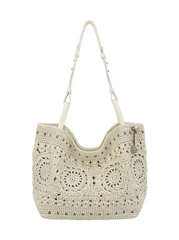 THE SAK Los Feliz Medium Crochet Tote Bag - Natural Medallion