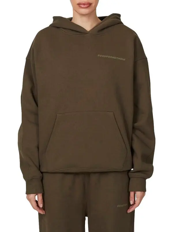 GOOD FOR NOTHING Vintage Tonal Pullover Hoodie - Brown