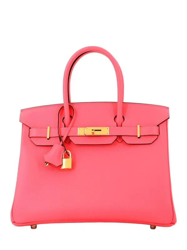 HERMES Birkin 30 Handbag Pink Epsom With Gold Hardware - Rose Azalee