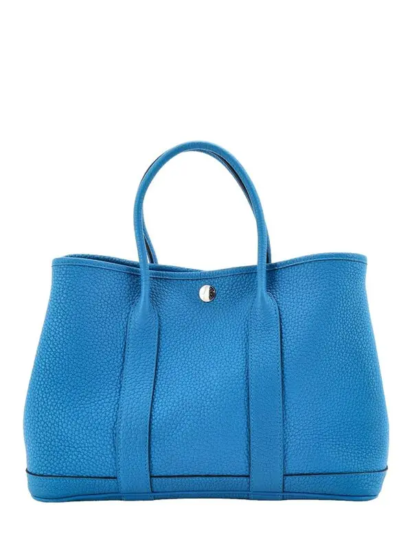 HERMES Garden Party 30 Tote Leather - Bleu Zanzibar