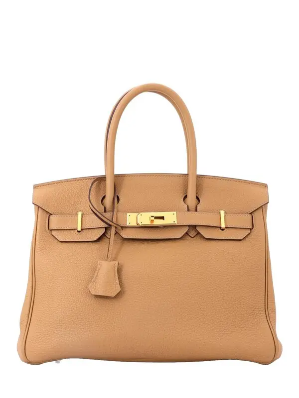 HERMES Birkin Handbag Brown Togo With Gold Hardware 30 - Biscuit