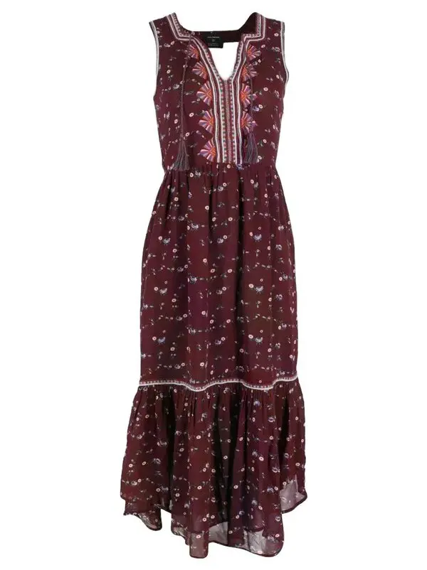 Ulla Johnson Leena Floral-pattern Midi Dress - Red