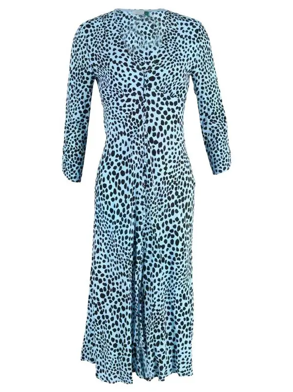 Rixo Katie Leopard-print Dress - Blue
