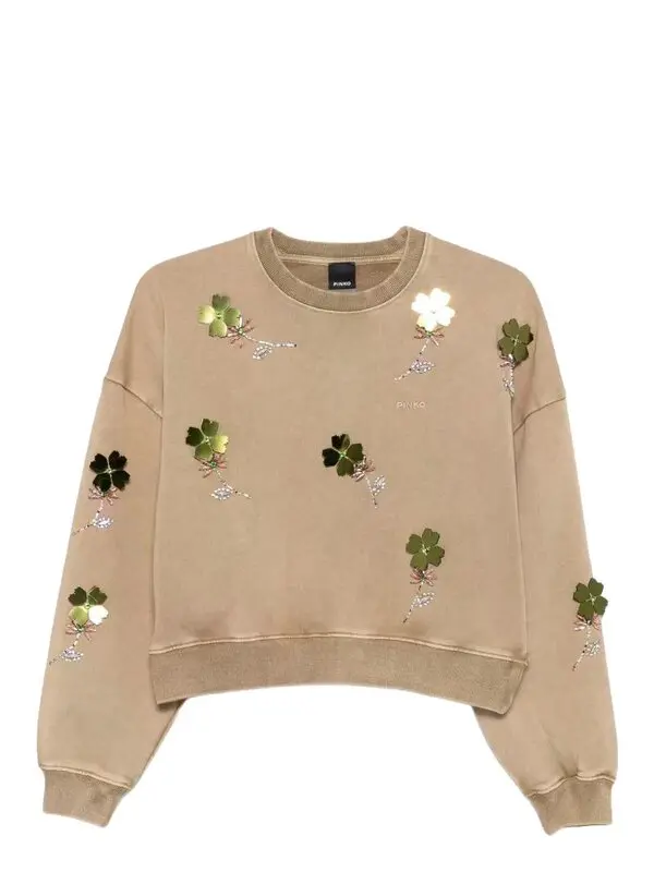 Pinko Embellished Crewneck Sweater - Neutrals