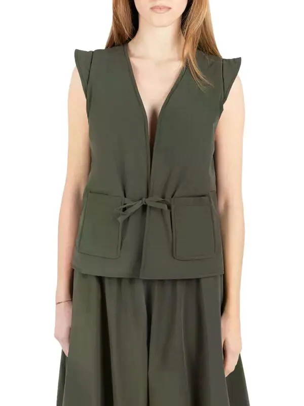 SOCIETE ANONYME Tie-detail Vest - Green