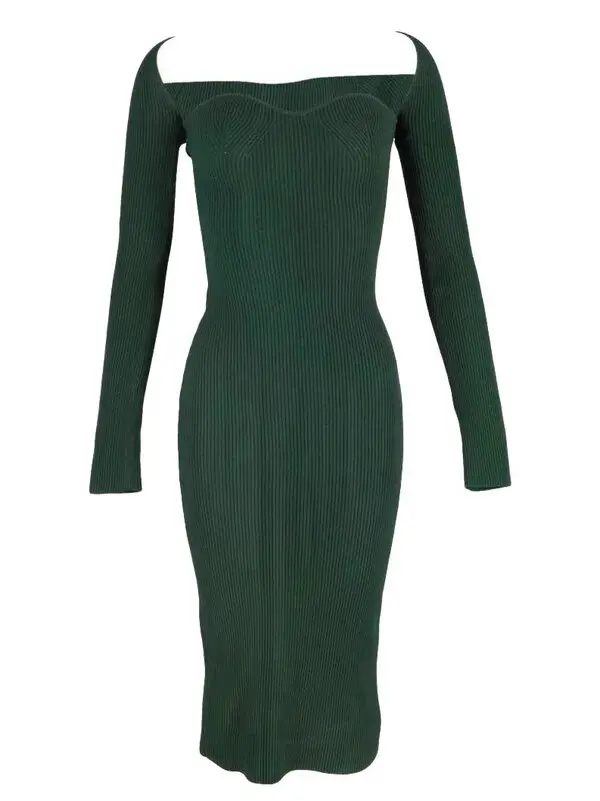 Khaite Beth Ribbed-knit Midi Dress - Green