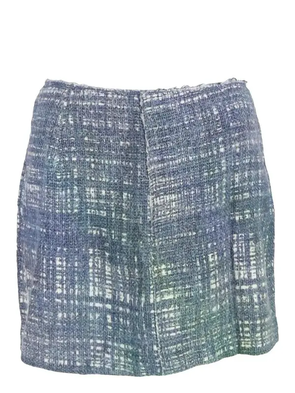 Prada Tweed-texture A-line Mini Skirt - Blue