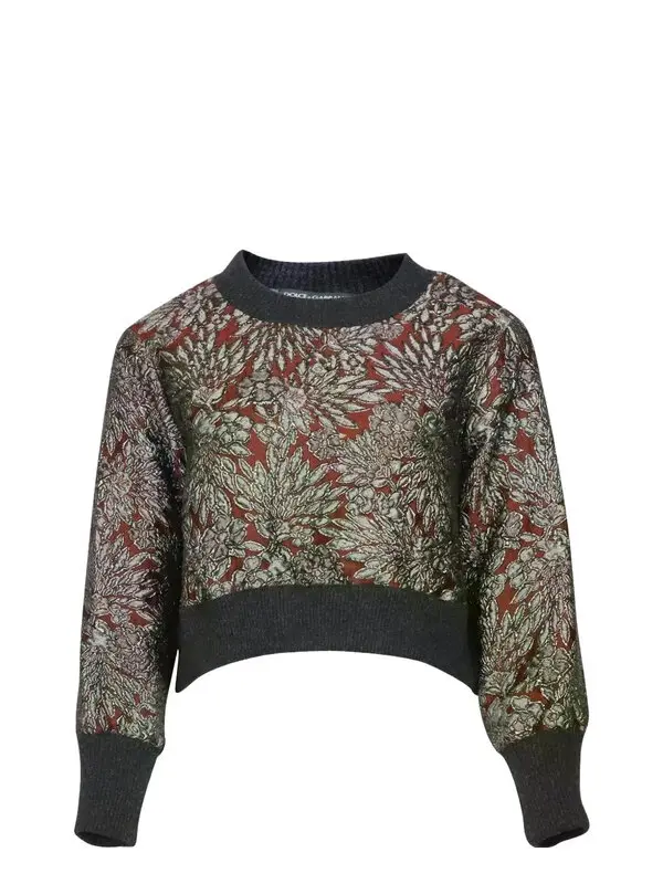 Dolce & Gabbana Brocade Floral Sweatshirt - Red