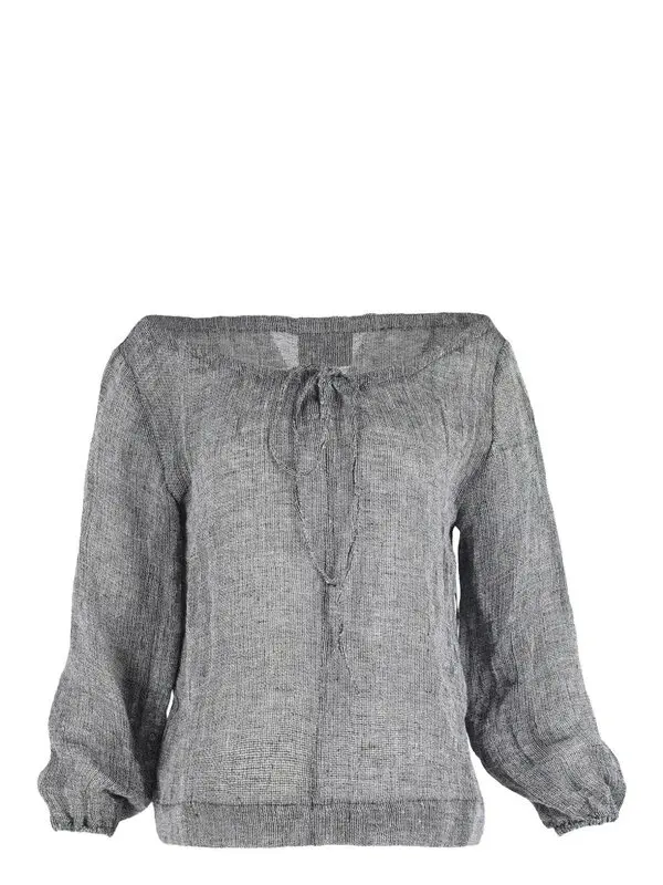 Lisa Marie Fernandez Linen Long Sleeve Blouse - Grey