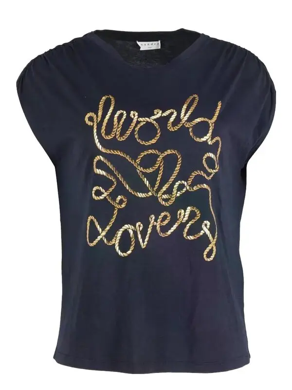 Sandro World Lovers Print T-shirt - Blue