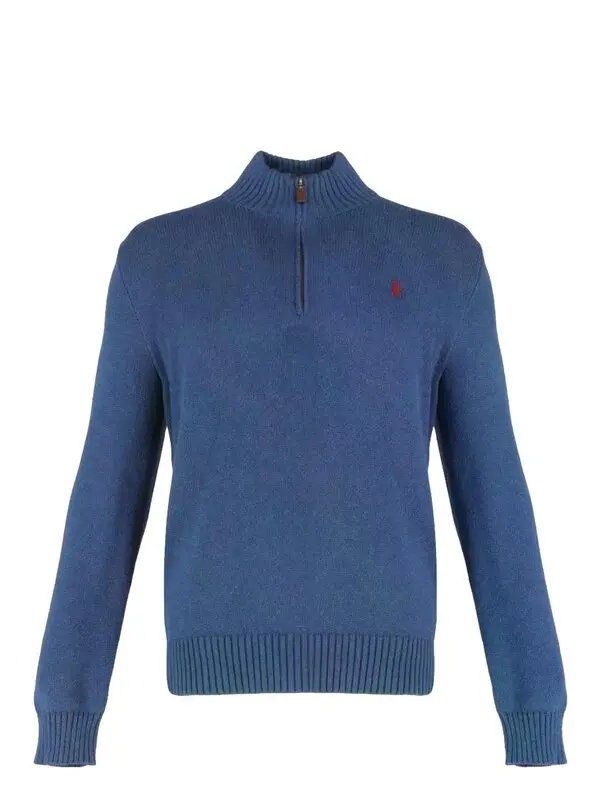 Polo Ralph Lauren Vintage Mock-neck Long-sleeve Sweater - Blue