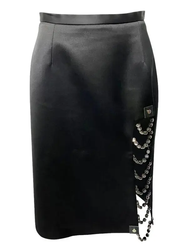 CHRISTOPHER KANE Cutout Crystal Embellished Skirt - Black