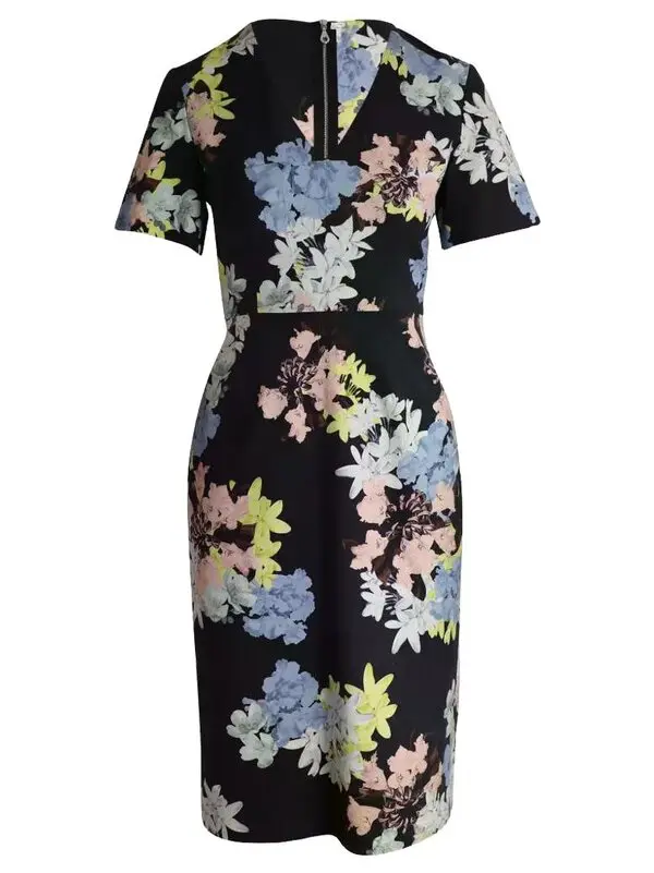 Erdem Lucinda Floral-print Midi Dress - Black