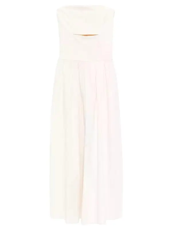 ESSE STUDIOS Strapless Split Midi Dress - Neutrals