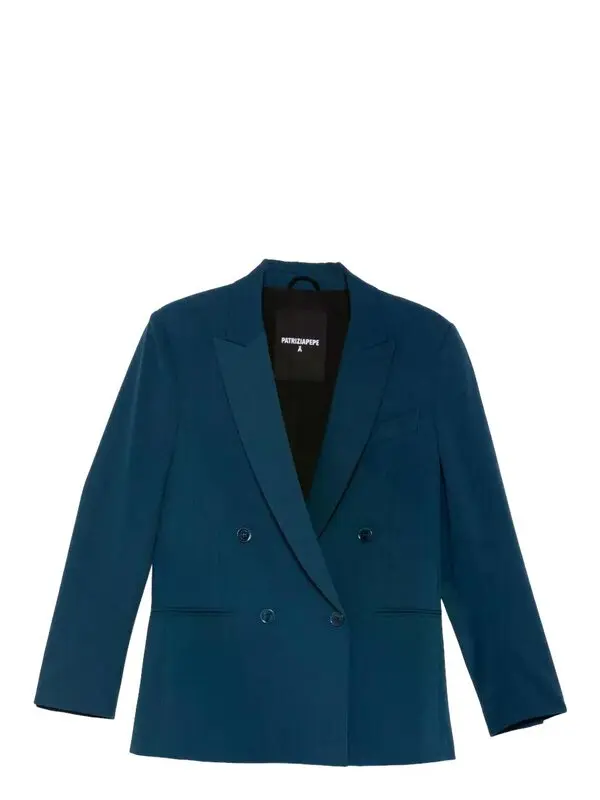 Patrizia Pepe Double-breasted Blazer - Blue