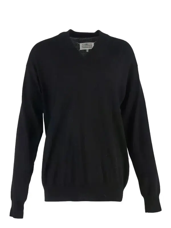 Maison Martin Margiela V-neck Wool Sweater - Black
