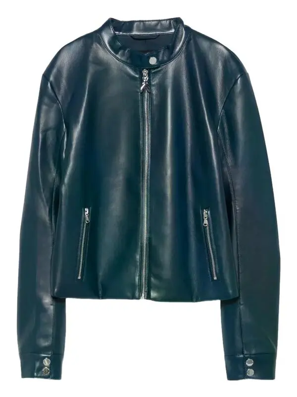 Patrizia Pepe Coated Biker Jacket - Blue