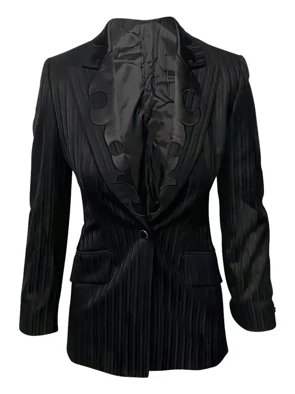 Escada Pleated Embroidered Trouser Suit - Black
