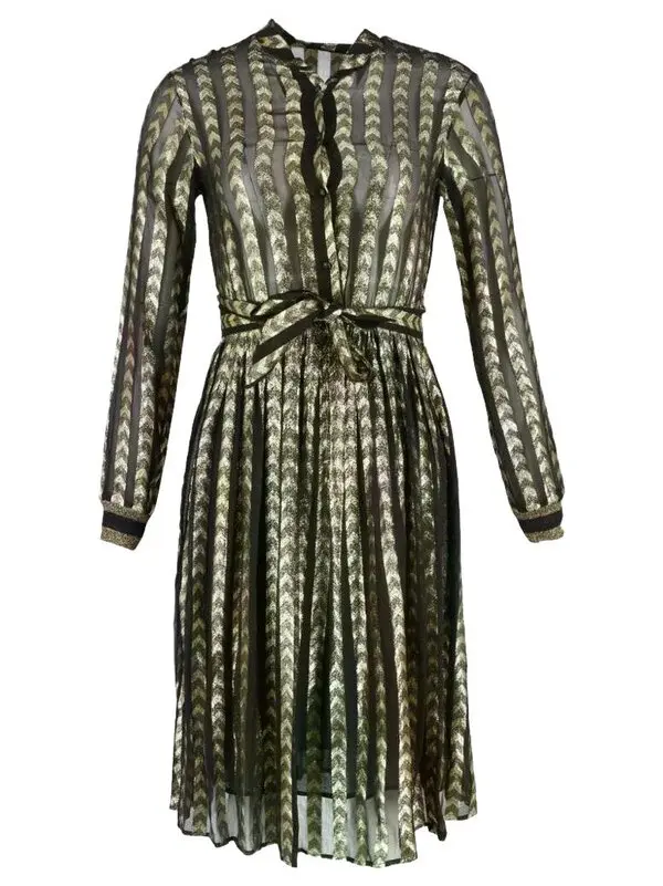 Dodo Bar Or Metallic Stripe Shirt Dress - Black