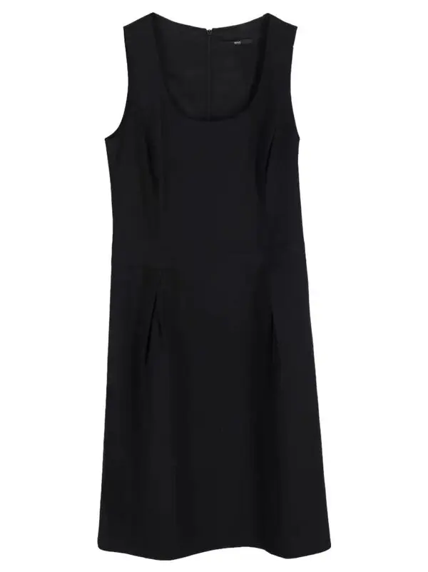 BOSS Sleeveless Shift Midi Dress - Black