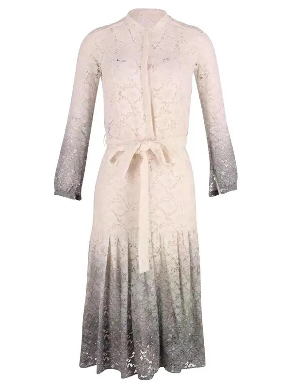 Burberry Lace Long Sleeve Dress - Neutrals