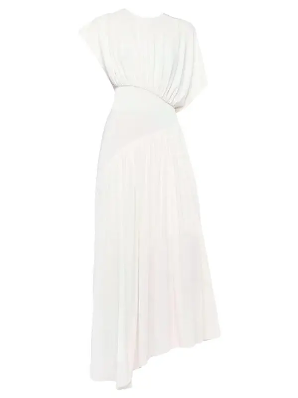 Rabanne Textured Ruched Asymmetric Dress - White