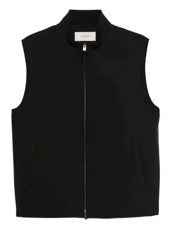 Agnona Zip-up Gilet - Black