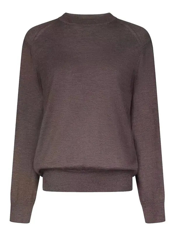 Loulou De Saison Ditto Fluid Ribbed Crew-neck Sweater - Brown