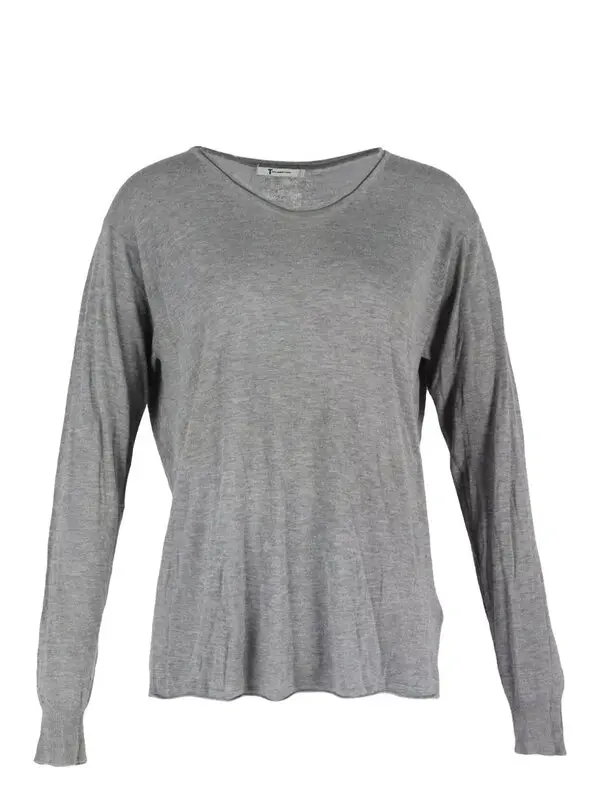 ALEXANDER WANG Scoop Neck Long-sleeve T-shirt - Grey