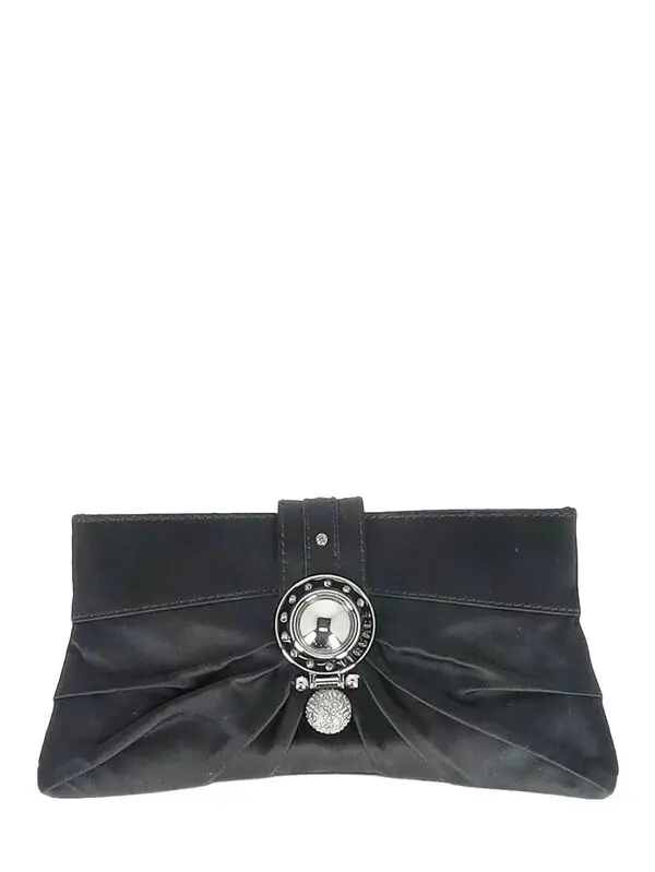 Versace Crystal-embellished Satin Clutch - Black