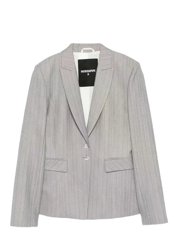Patrizia Pepe Slim Pinstripe Blazer - Grey