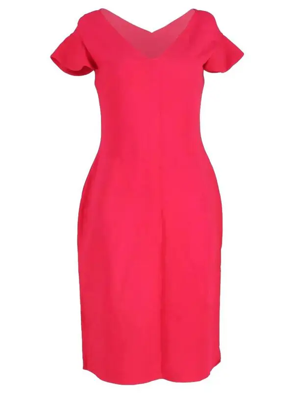 Antonio Berardi V-neck Cap-sleeve Sheath Midi Dress - Pink