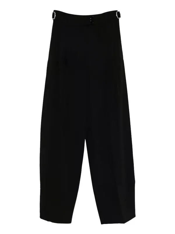 Patrizia Pepe Strap Detail Wide Leg Trousers - Black
