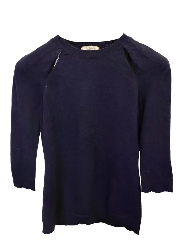 Nina Ricci Cutout Knit Sweater - Blue