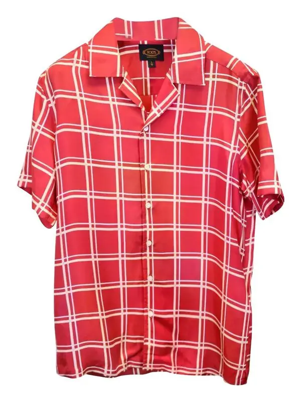TOD'S Checkered Short-sleeve Shirt - Red
