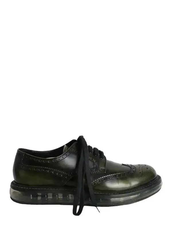 Prada Leather Derby Shoes - Green