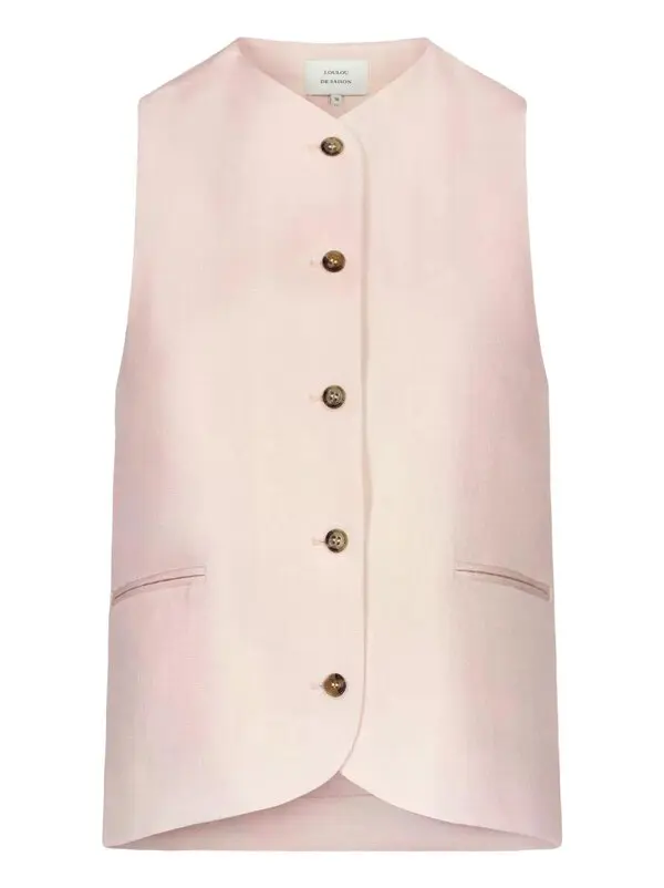 Loulou De Saison Button Welt Pocket Waistcoat - Pink
