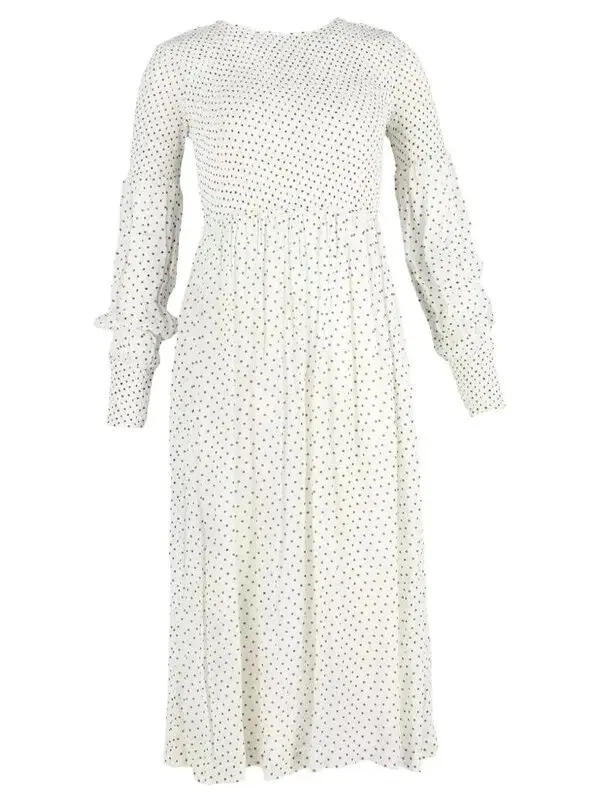 GANNI Polka-dot Dress - White
