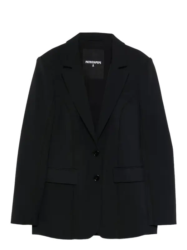 Patrizia Pepe Soft Cotton Blazer - Black